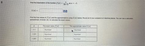 Solved Find The Linearization Of The Function F X 3x 21 At