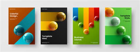 생생한 핸드빌 디자인 벡터 레이아웃 구성 트렌디 한 사실적 구 연례 보고서 일러스트 번들 A4 용지에 대한 스톡 벡터 아트 및 기타 이미지 Istock