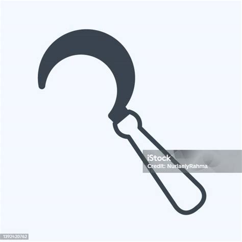 아이콘 낫 정원 기호에 적합합니다 글리프 스타일 편집 가능한 간단한 디자인 디자인 템플릿 벡터 간단한 기호 그림 가위에 대한