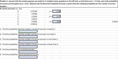 Solved Problem 1 Assume That The Random Guesses Are Made