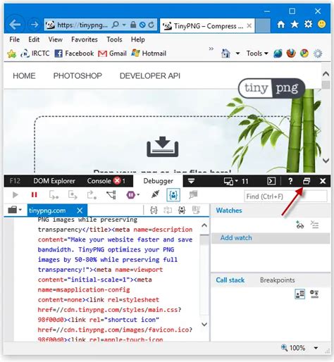 launch edge and ie view source editor dev tools in a separate window