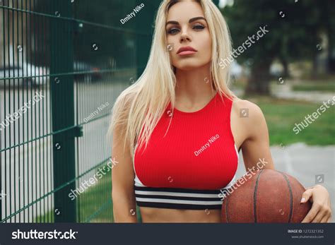 Beautiful Sexy Fitness Blonde Girl Red Stock Photo Shutterstock