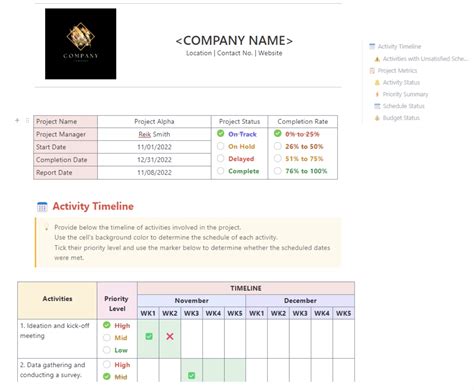 Free Project Report Excel Templates For Efficient Tracking Clickup