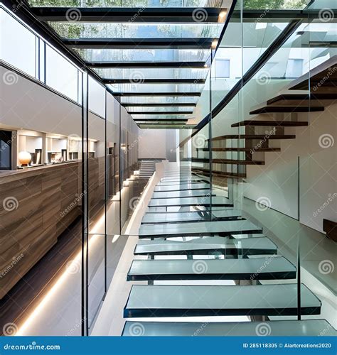 Floating Stairway A Breathtaking Foyer With A Floating Staircase Made