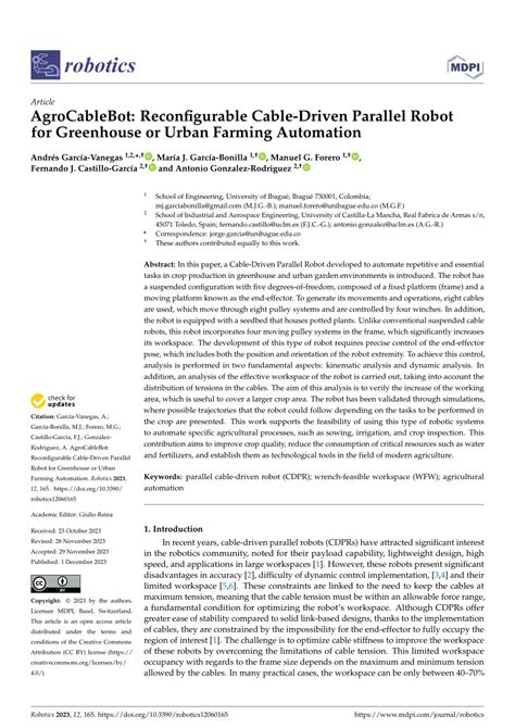 Pdf Agrocablebot Reconfigurable Cable Driven Parallel Robot For