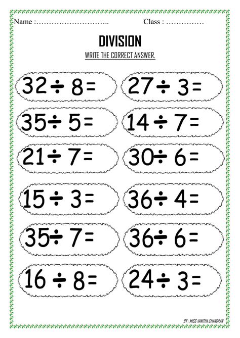 Year 2 Division Worksheets Pdf