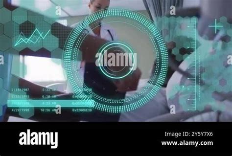 Animation Of Scope Scanning And Data Processing Over Diverse Doctors And Patient In Hospital