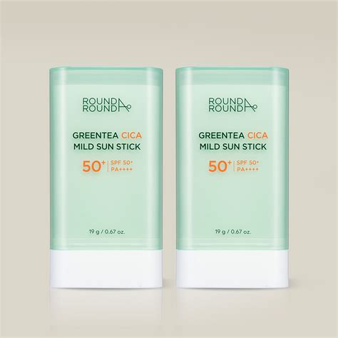 라운드어라운드 라운드어라운드 그린티 시카 마일드 선스틱 19g19g 더블 기획세트 Spf50 Pa 위시버킷