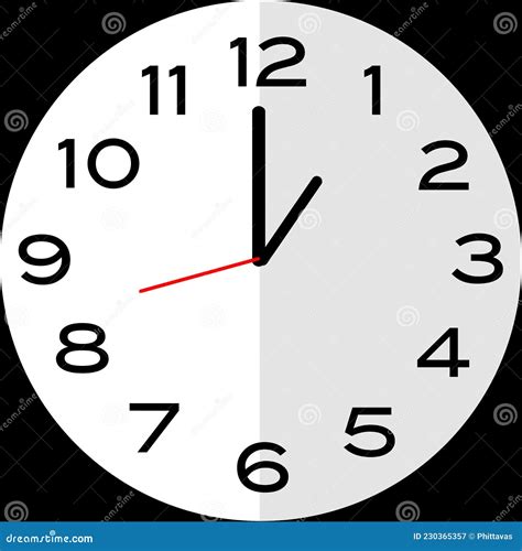 1 O`clock Analog Clock Icon Stock Illustration Illustration Of Vector