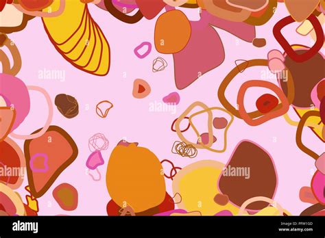 Abstract Colored Geometric Random Rounded Shapes Pattern Good For Web