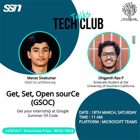Techclub Ssn On Linkedin Opensource Event Gsoc Contribute Github