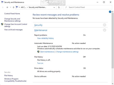 Download Disable Automatic Maintenance In Windows 10 Majorgeeks