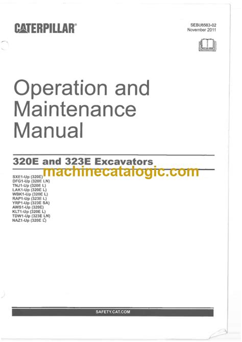 Cat 320e And 323e Excavators Operation And Maintenance Manual