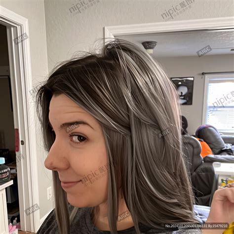 Ai创作图好穿着灰色的头发 灰白色头发 棕色的头发对日常的场景 Hr片 欧美染膏 双色渐变发 Hr的 Hr站立 灰色的头发关系 Peekaboo头发 Hr的头 奶奶灰红色 染膏染头发nipic