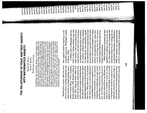Pdf The Relationship Of Trait And Test Anxiety With Mathematics Anxiety