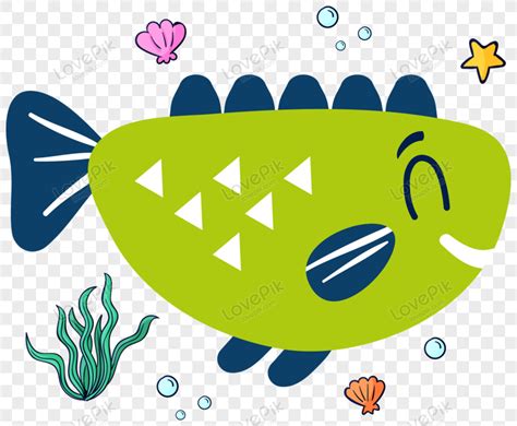 귀여운 만화 생선 벡터 Png 일러스트 무료 다운로드 Lovepik