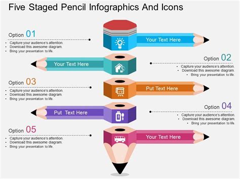 Rr Five Staged Pencil Infographics And Icons Flat Powerpoint Design PowerPoint Presentation