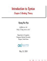 190520 Syntax W12 Binding Theory Slide Pdf Introduction To Syntax