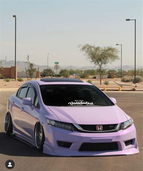 Purple Honda Civic Car Car Modification Inspiration Custom Pink Car