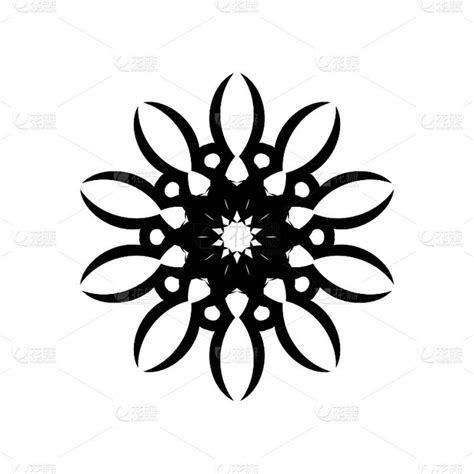 复古的圆形装饰设计。孤立在白色背景上。素材 花瓣网