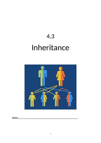 Wjec 43 Inheritance Teaching Resources