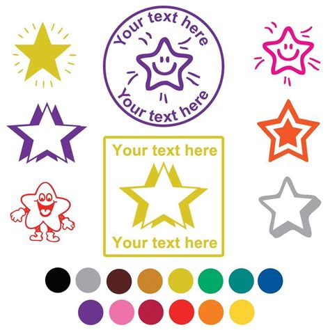 Custom School Stamp Stars And Star Smiles Personalised Self Inking