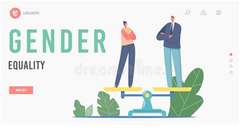 Gender Sex Equality And Balance Landing Page Template Businessman And