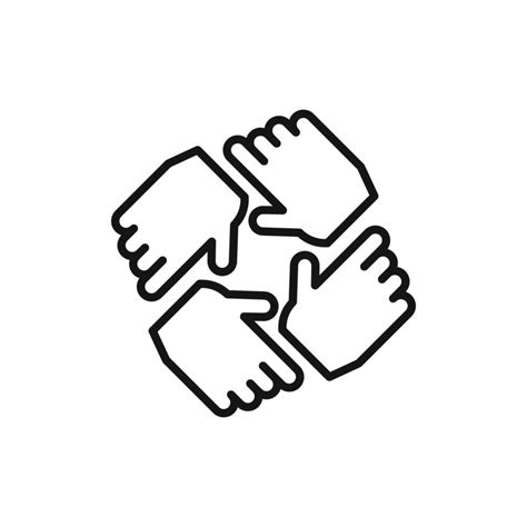 Unity And Teamwork Icon Logo Sign Outline Vector Art At Vecteezy