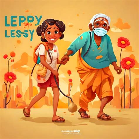 Premium Photo Flat Cartoon Illustration World Leprosy Day Image High Resolution Colorful Image