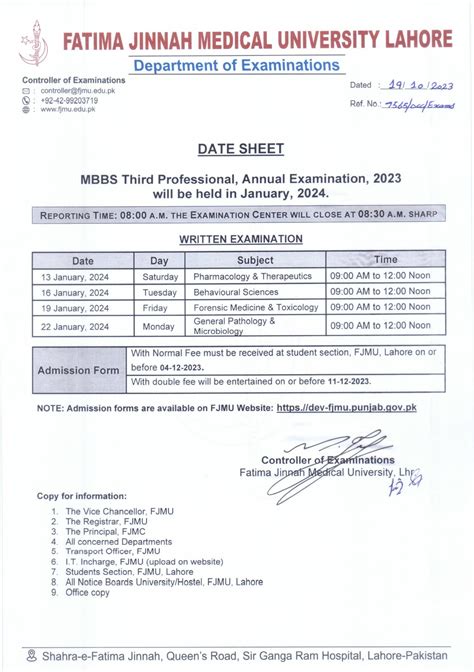 Mbbs Fatima Jinnah Medical University Lahore