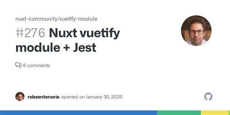 Nuxt Vuetify Module Jest · Issue 276 · Nuxt Communityvuetify Module