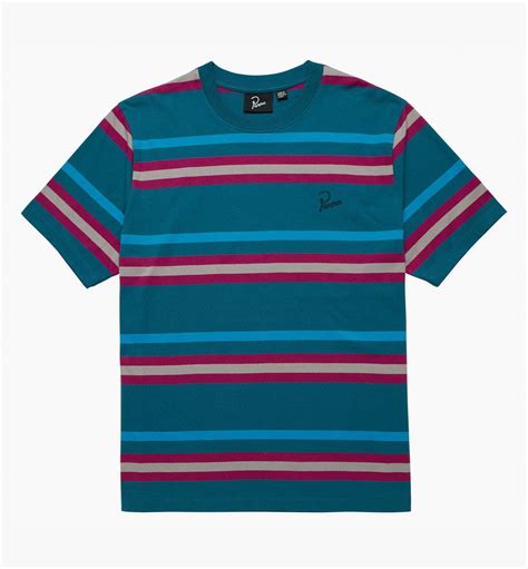 Parra Stripeys Tee Teal Beyond