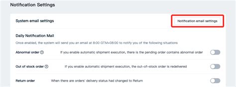 Notification Settings System Email Settings OneWarehouse