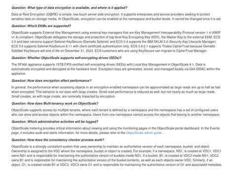 Security And Compliance Dell Objectscale Technical Faq Dell Technologies Info Hub