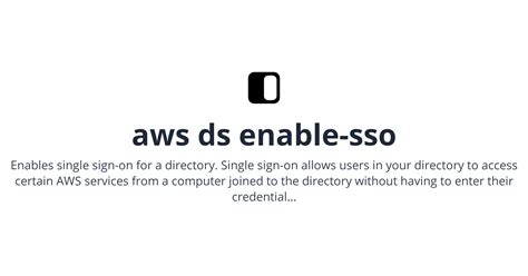 Aws Ds Enable Sso Fig