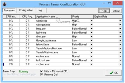 Manage High CPU Utilization With Process Tamer