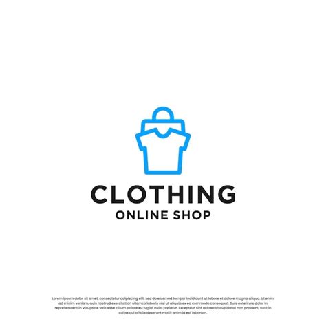 온라인 상점 및 상점을 위한 미니멀한 의류 상점 로고 디자인 프리미엄 벡터