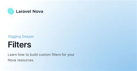 Filters Laravel Nova