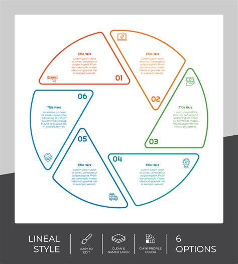 Lineal Process Circle Infographic Vector Design With 6 Steps For Business Step Infographic Can