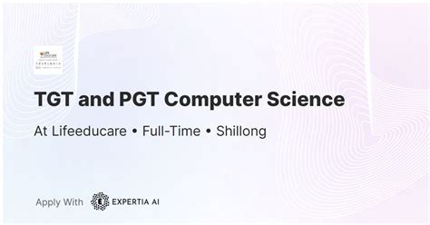 TGT And PGT Computer Science Job Shillong Junior