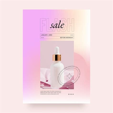 화장품 수직 전단지 서식 파일 무료 벡터