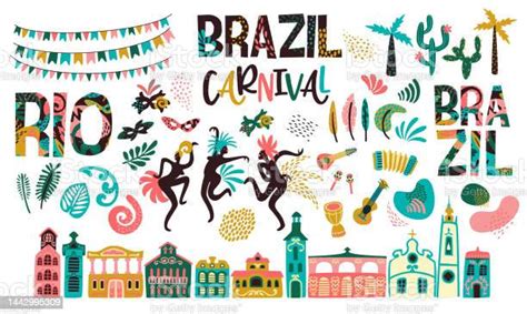 Brazil Carnival Big Vector Clipart Isolated Illustrations For Carnival