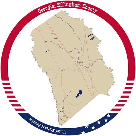 Map Of Effingham County In Georgia Usa Stock Illustration