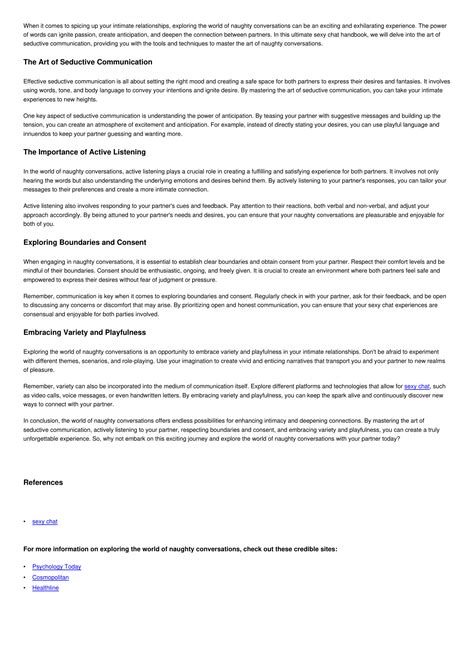 Exploring The World Of Naughty Conversations Your Ultimate Sexy Chat Handbook Pdf DocDroid