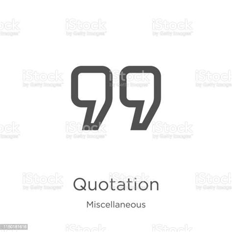 Quotation Icon Vector From Miscellaneous Collection Thin Line Quotation Outline Icon Vector