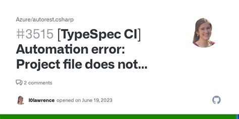 Typespec Ci Automation Error Project File Does Not Exist · Issue