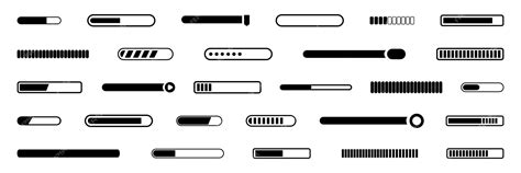 premium vector loading or update bar element collection set of