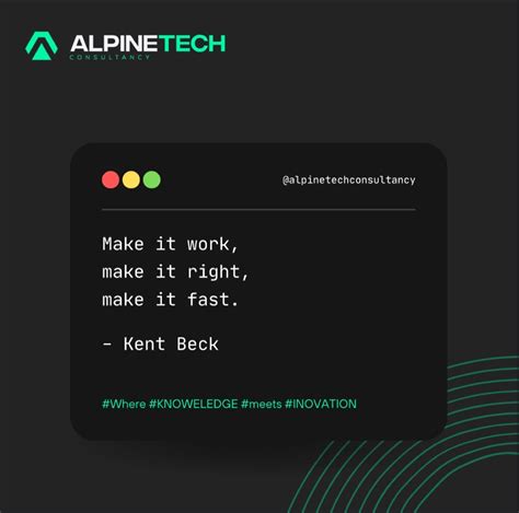 Alpinetech Consultancy On Linkedin Make It Work Make It Right Make It Fast • • • • Alphinetech