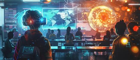 Augmented Reality Classroom Interactive Lessons With Holograms Premium Ai Generated Image