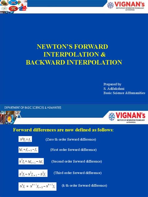 Newtons Forward And Backward Interpolation Deriving And Applying